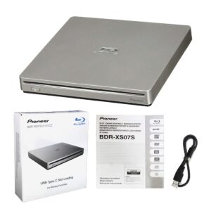 Produplicator Pioneer BDR-XS07S Portable 6X Blu-ray Burner External Drive with USB Cable - Burns CD DVD BD DL BDXL Discs