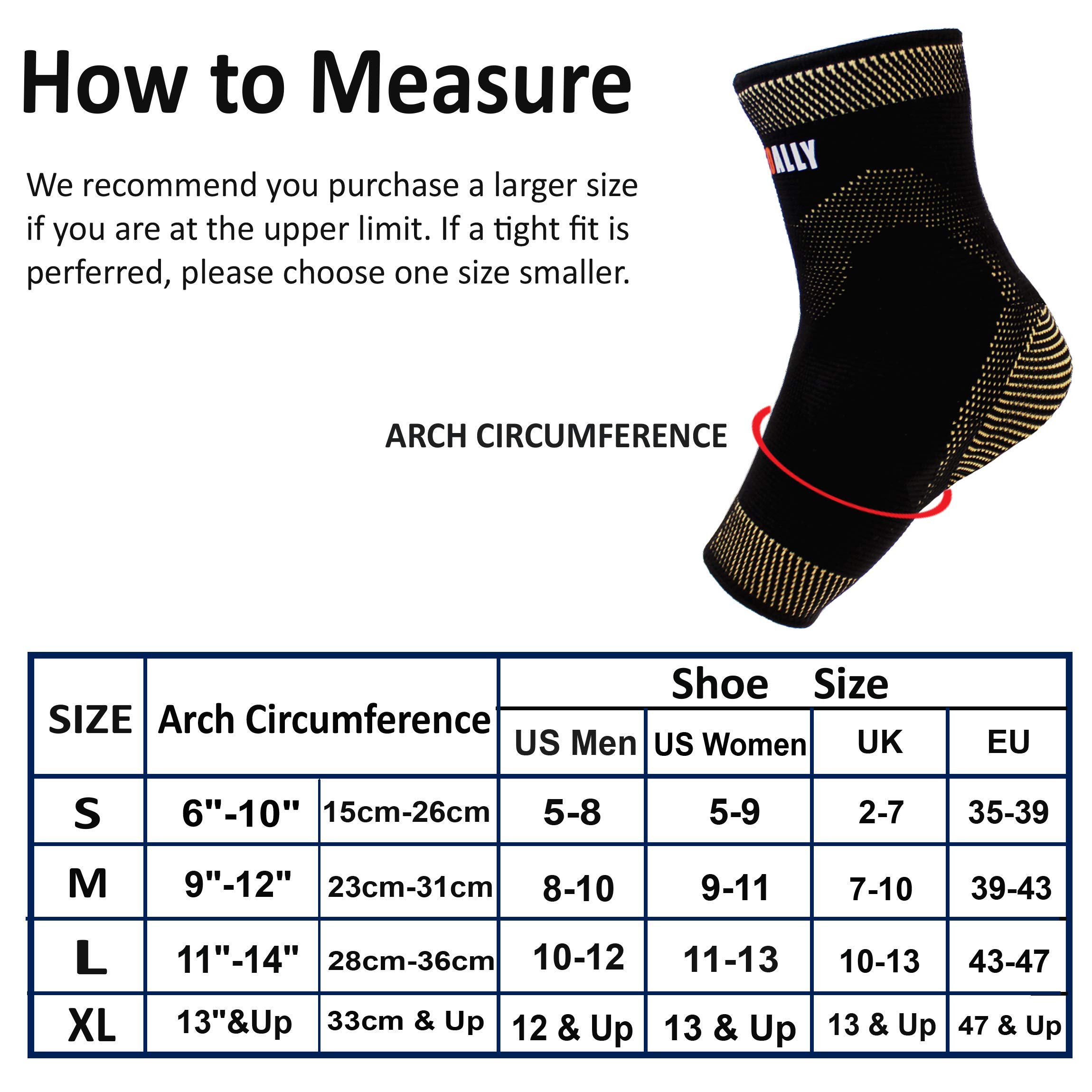 NeoAlly Copper Ankle Support Brace Compression Sleeve with Silicone Gel Reduce Foot Swelling Pain Relief from Plantar Fasciitis and Achilles Tendon (Medium - 1 Pair)