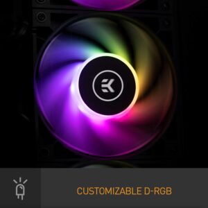 EK AIO 360mm, D-RGB All-in-One CPU Cooler with EK-Vardar High-Performance PMW Fans, Water Cooling Computer Parts, 120mm Fan, Intel 115X/1200/2066, AMD AM4