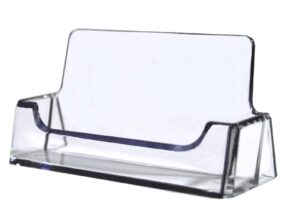 tag plastics - clear acrylic business card holder display office business card holder business card stand business card desk holder, fits 30-50 business cards (1)