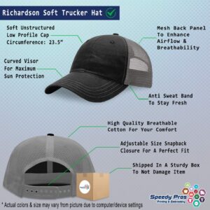 Richardson Trucker Mesh Hat Ghana World Soccer Flag Embroidery Cotton Dad Hats for Men & Women Snapback Black Charcoal