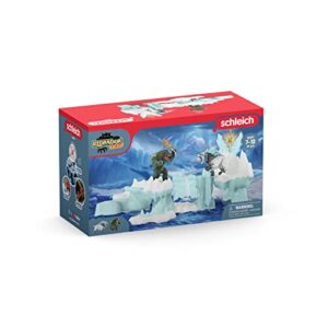 Schleich Eldrador Creatures, Mythical Creatures Toys for Kids, Attack on Ice Fortress Set with Ice Monster and Jungle Monster Action Figures, Ages 7+