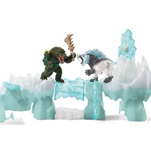 Schleich Eldrador Creatures, Mythical Creatures Toys for Kids, Attack on Ice Fortress Set with Ice Monster and Jungle Monster Action Figures, Ages 7+