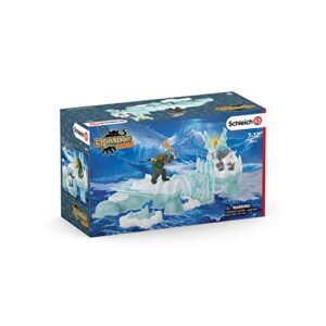 Schleich Eldrador Creatures, Mythical Creatures Toys for Kids, Attack on Ice Fortress Set with Ice Monster and Jungle Monster Action Figures, Ages 7+