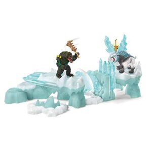 Schleich Eldrador Creatures, Mythical Creatures Toys for Kids, Attack on Ice Fortress Set with Ice Monster and Jungle Monster Action Figures, Ages 7+