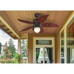 Westinghouse Lighting 7236200 Oasis Indoor/Outdoor Ceiling Fan with Light, 48 Inch, Oil Rubbed Bronze