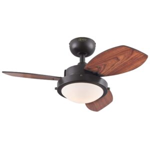 Westinghouse 7233000 Wengue Indoor Ceiling Fan with Light, 30 Inch, Espresso