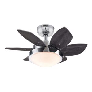 westinghouse lighting 7236600 quince indoor ceiling fan with light, 24 inch, chrome