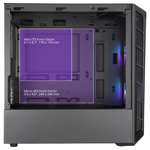 Cooler Master MasterBox MB311L ARGB Airflow Micro-ATX Tower with Dual ARGB Fans, Fine Mesh Front Panel, Mesh Intake Vents, Tempered Glass Side Panel & ARGB Lighting System