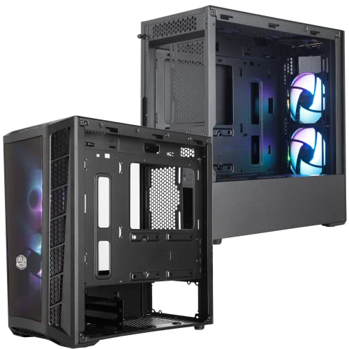 Cooler Master MasterBox MB311L ARGB Airflow Micro-ATX Tower with Dual ARGB Fans, Fine Mesh Front Panel, Mesh Intake Vents, Tempered Glass Side Panel & ARGB Lighting System