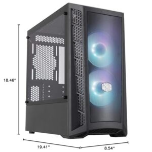 Cooler Master MasterBox MB311L ARGB Airflow Micro-ATX Tower with Dual ARGB Fans, Fine Mesh Front Panel, Mesh Intake Vents, Tempered Glass Side Panel & ARGB Lighting System