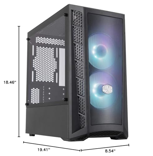 Cooler Master MasterBox MB311L ARGB Airflow Micro-ATX Tower with Dual ARGB Fans, Fine Mesh Front Panel, Mesh Intake Vents, Tempered Glass Side Panel & ARGB Lighting System