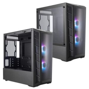 Cooler Master MasterBox MB311L ARGB Airflow Micro-ATX Tower with Dual ARGB Fans, Fine Mesh Front Panel, Mesh Intake Vents, Tempered Glass Side Panel & ARGB Lighting System