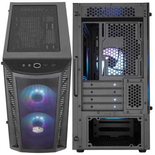 Cooler Master MasterBox MB311L ARGB Airflow Micro-ATX Tower with Dual ARGB Fans, Fine Mesh Front Panel, Mesh Intake Vents, Tempered Glass Side Panel & ARGB Lighting System