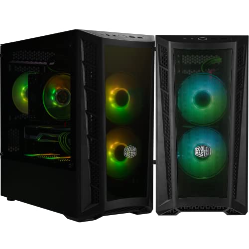 Cooler Master MasterBox MB311L ARGB Airflow Micro-ATX Tower with Dual ARGB Fans, Fine Mesh Front Panel, Mesh Intake Vents, Tempered Glass Side Panel & ARGB Lighting System