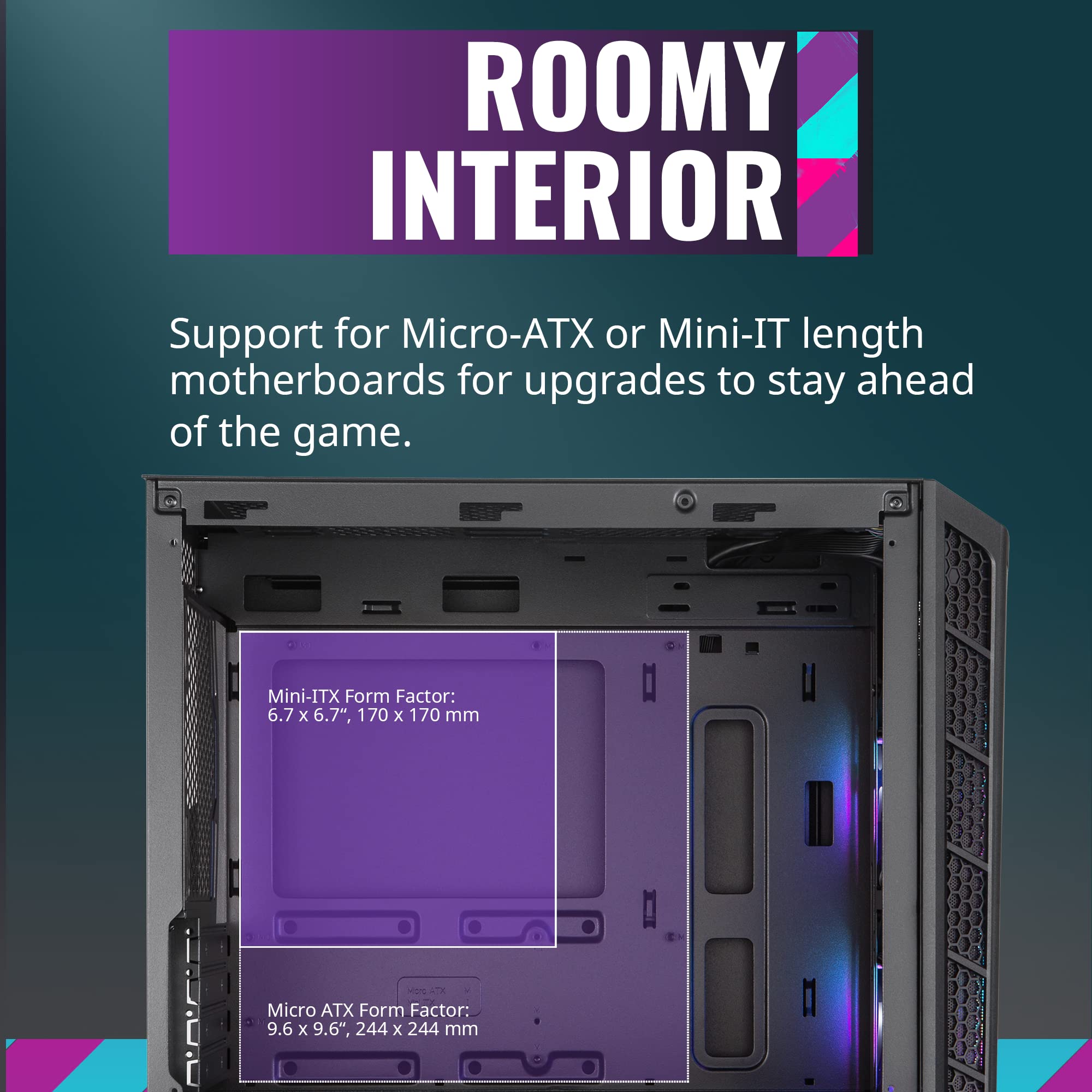 Cooler Master MasterBox MB311L ARGB Airflow Micro-ATX Tower with Dual ARGB Fans, Fine Mesh Front Panel, Mesh Intake Vents, Tempered Glass Side Panel & ARGB Lighting System