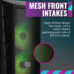 Cooler Master MasterBox MB311L ARGB Airflow Micro-ATX Tower with Dual ARGB Fans, Fine Mesh Front Panel, Mesh Intake Vents, Tempered Glass Side Panel & ARGB Lighting System