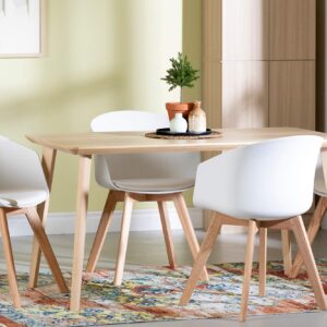 South Shore Flam Dining Chairs, 2, White and Wood