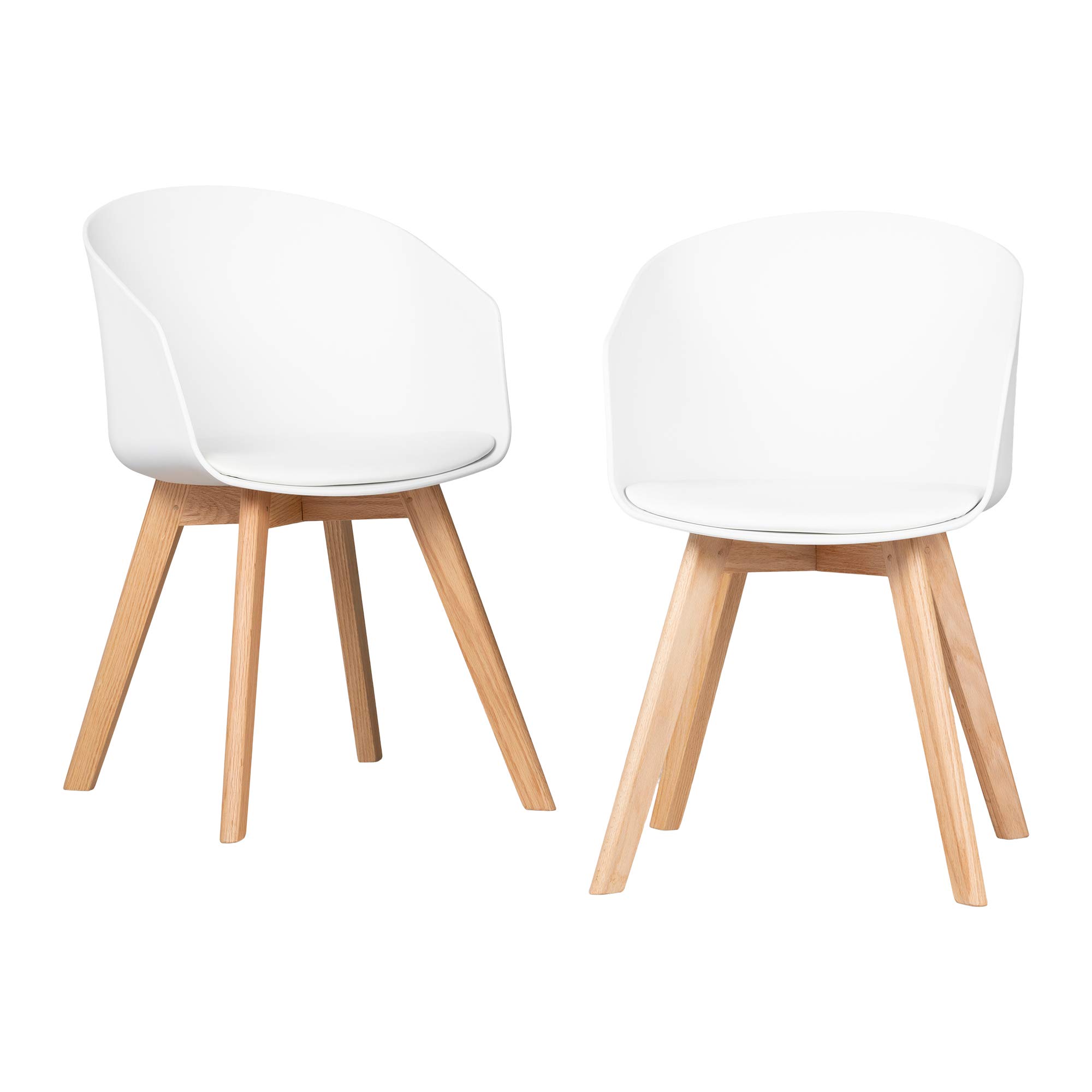 South Shore Flam Dining Chairs, 2, White and Wood