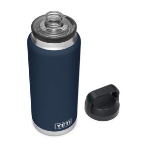 yeti rambler 36 oz bottle, vacuum insulated, stainless steel with chug cap, navy