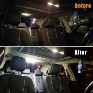 AUTOGINE White Interior LED Lights Kit for Ford F150 F-150 2009 2010 2011 2012 2013 2014 Super Bright 6000K Interior LED Light Bulbs Package + Install Tool