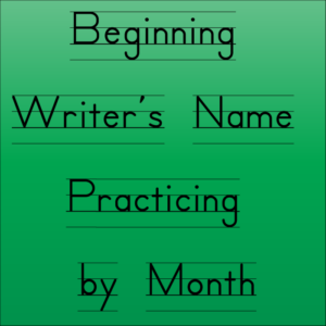 monthly name writing practice for early writers