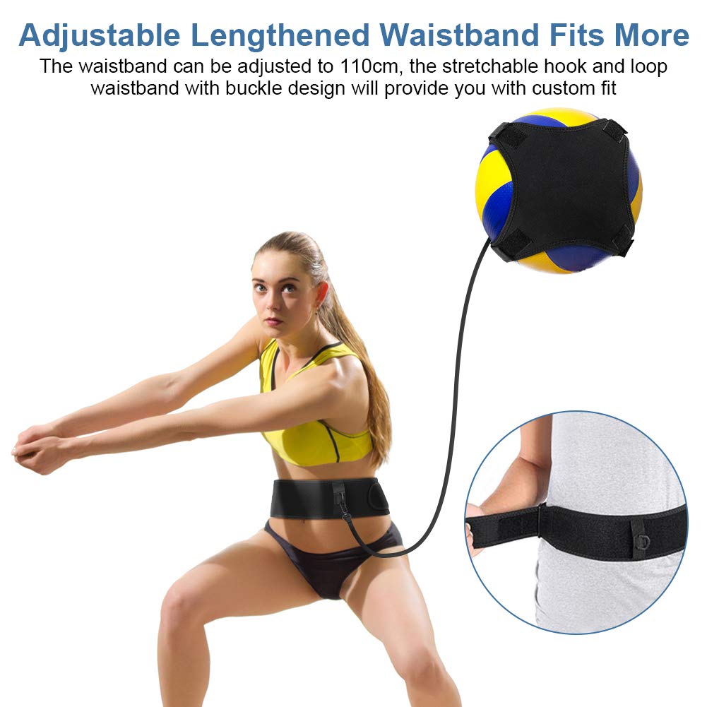 YHG Volleyball Training Equipment Aid with Waist Strap, Volleyball Training Belt Volleyball Rebounder for Solo Practice of Arm Swing Rotations, Serving, Spiking and Hitting