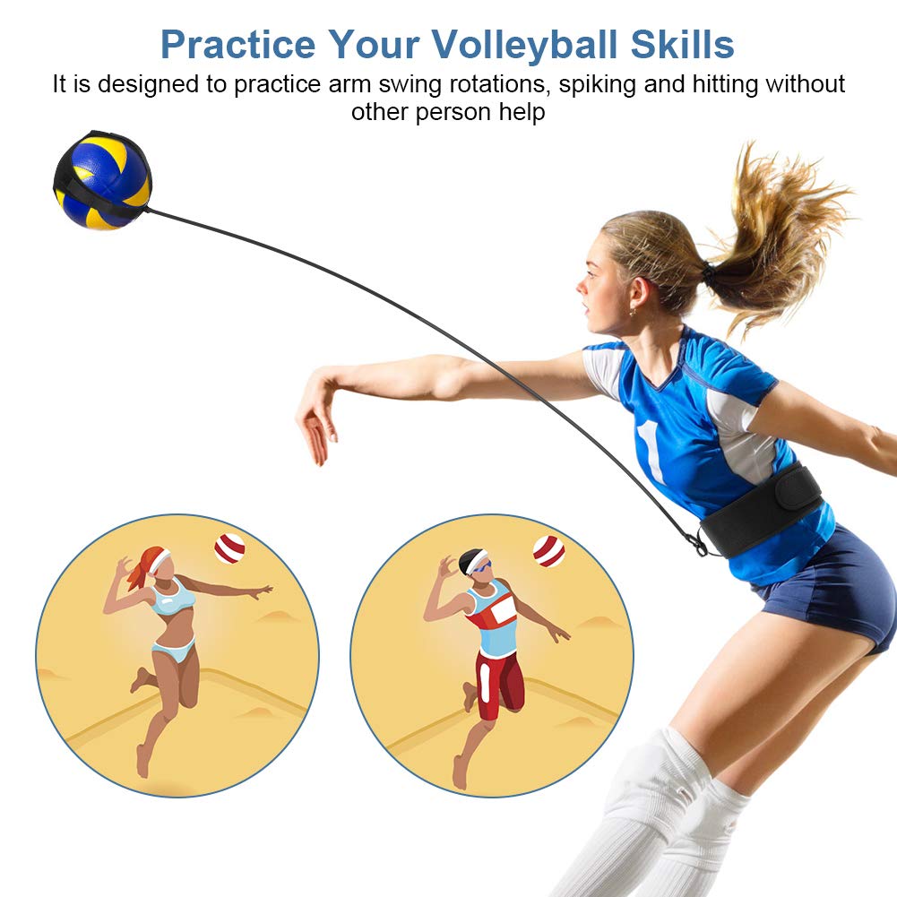 YHG Volleyball Training Equipment Aid with Waist Strap, Volleyball Training Belt Volleyball Rebounder for Solo Practice of Arm Swing Rotations, Serving, Spiking and Hitting