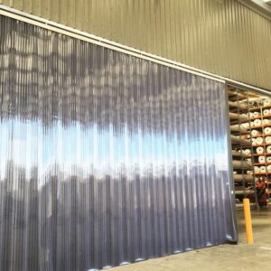 Strivide - Strip Door Curtain Kit - 42 in.(3 ft 6 in) Width X 84 in.(7 ft) Height - Clear Smooth 8" Wide x .08 in. Thick PVC Strip 50% Overlap - Complete Plastic Strip Door Kit - Universal Hanger