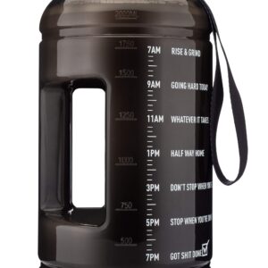 Get It Done, Half Gallon Water Jug with Time Marker Lines, 2.2L, 72oz BPA Free Large Bottle for Hydration Motivation with Straw and Shaker Spout