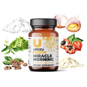 umzu miracle morning - natural energy supplements - with caffeine, l-theanine, thiamin & more - focus & energy pills - 30 day supply - 30 capsules