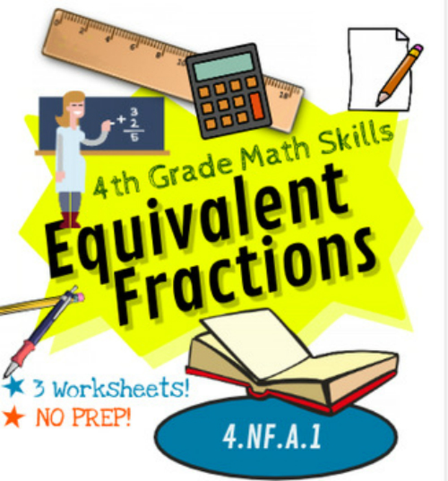 Equivalent Fractions, 4th Grade Math Skills, Common Core 4.NF.A.1