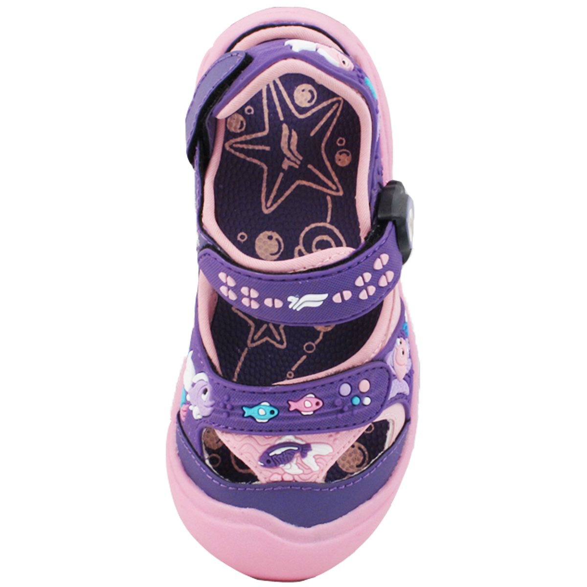 Gold Pigeon Shoes Magnetic Closure Kids Closed Toe Sandals for Girl: 7610 Purple Pink, EU31 (Little Kid Size 1-1.5)