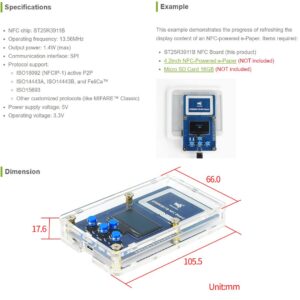 waveshare ST25R3911B NFC Development Kit with AT32F413RCT7 Controller NFC Reader OLED Display Supports Multi NFC Protocols