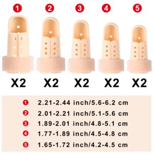 10 Pieces Finger Splint Mallet Finger Support Finger Splint Brace Plastic Finger Support Protector for Adjustable Finger Immobilizer for Basketball Finger Joint Protection, 5 Sizes