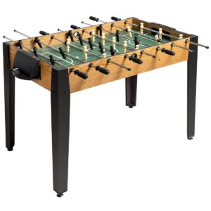 giantex foosball table, wooden soccer table game w/footballs, suit for 4 players, competition size table football for kids, adults, football table for game room, arcades (48 inch, wood)