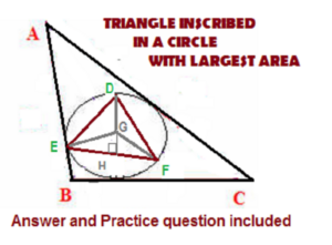 largest area of inscribed triangle