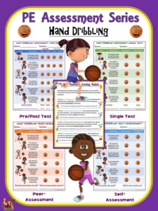 pe assessment series: hand dribbling- 4 versions