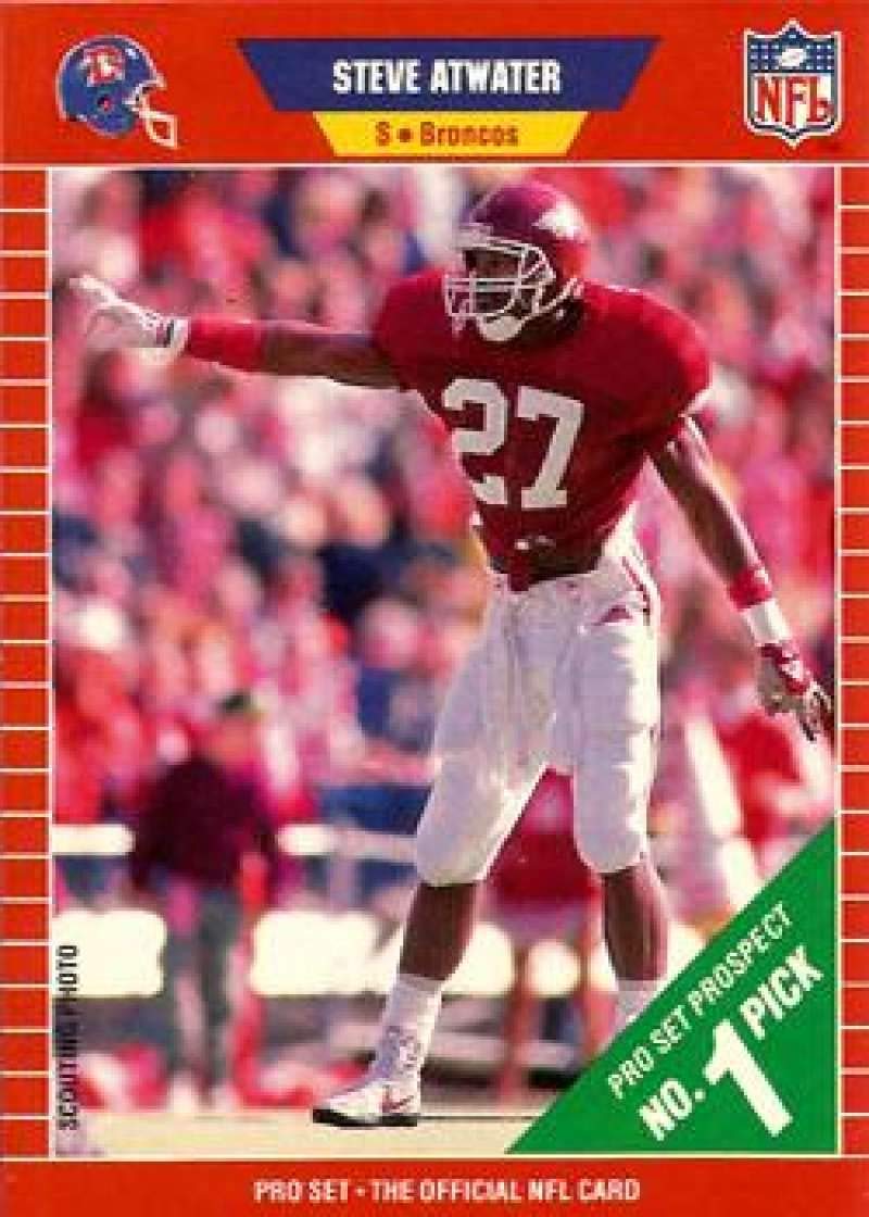 1989 Pro Set Football #492 Steve Atwater RC Rookie Card Denver Broncos The Official Card of the NFL