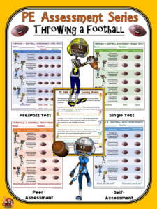 pe assessment series: throwing a football- 4 versions