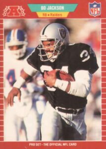 1989 pro set football #185 bo jackson los angeles raiders the official card of the nfl