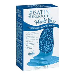 satin smooth thin film wax ~ titanium blue pebble hard bead wax stripless 35 oz