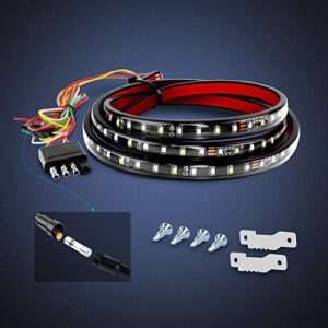 Nilight 48”/49” LED Tailgate Light Strip 90 LED Red/White for Running Light Brake / Turn Signal / Reverse Light，2 Years Warranty