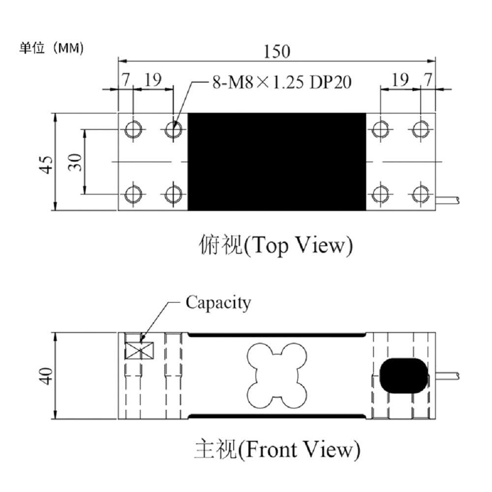 Single Point Beam Load Cell Compression Force Testing Platform Scale Sensor NA4-200KG