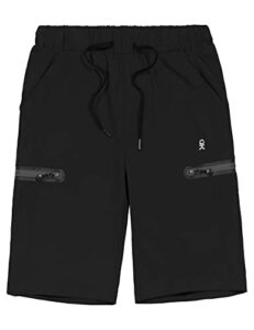 little donkey andy men’s ultra-stretch quick dry lightweight bermuda shorts drawstring zipper pocket hiking travel golf black xxl