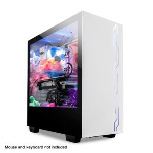 iBUYPOWER Snowblind S 19" Translucent Customizable Side-Panel LCD Display 1280 x 1024 Resolution Mid-Tower Desktop Computer Gaming Case 3 x 120 Millimeter Fans SECC Steel, White