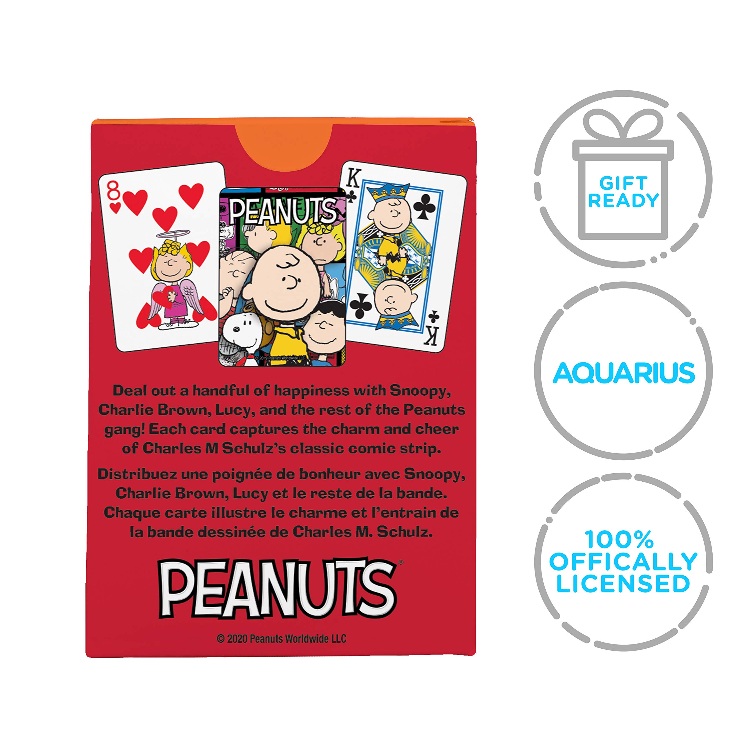 AQUARIUS Peanuts Playing Cards - Peanuts Cast Deck of Cards for Your Favorite Card Games - Officially Licensed Peanuts Merchandise & Collectibles - Poker Size with Linen Finish