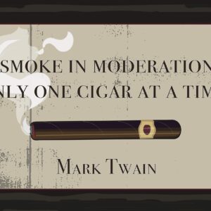 One Cigar At A Time Man Cave Tin Sign 12" x 8" Mark Twain Quote Cigar Lounge Garage Bar Smoke Shop Decor