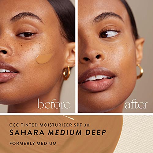 Honest Beauty CCC Clean Corrective with Vitamin C Tinted Moisturizer | Mineral SPF 30 | Vegan + Cruelty Free | Sahara Medium Deep, 1 fl oz