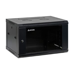 AEONS 6U Professional Wall Mount Network Server Cabinet Enclosure 19-Inch Server Network Rack with Glass Door 16-Inches Deep Black (Fully Assembled